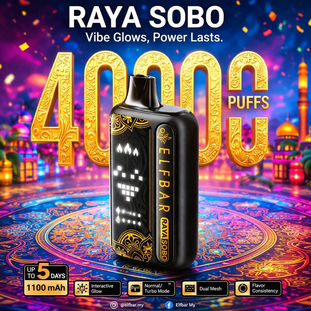 Elfbar Raya Sobo 40k puffs vape - Buy Online – House of Vape